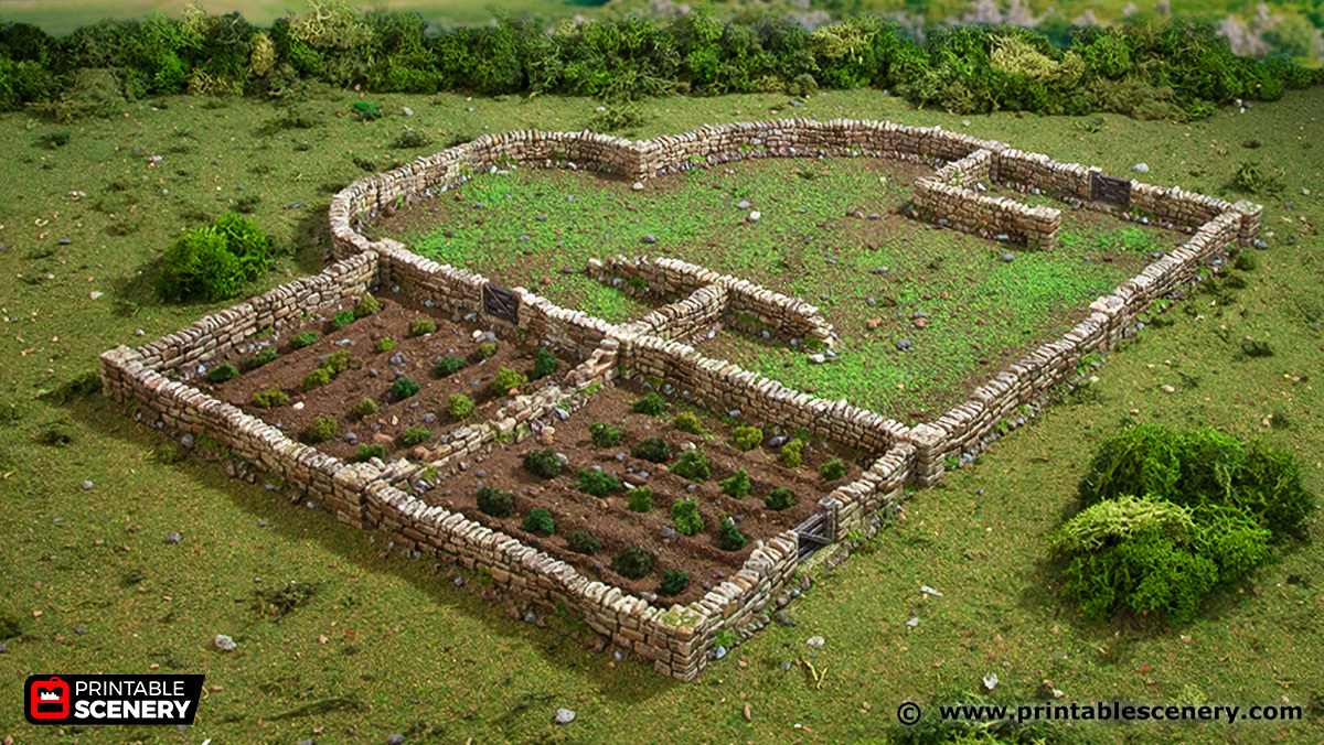 Country Low Walls - Printable Scenery