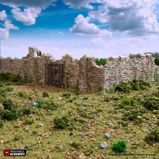 Ruined Norman Fort Walls - Printable Scenery