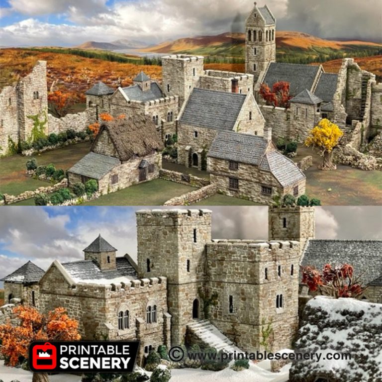 Norman Fort Walls - Printable Scenery