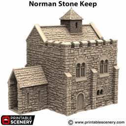 Norman Stone Keep - Printable Scenery
