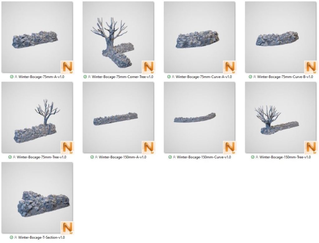 Winter Bocage - Printable Scenery