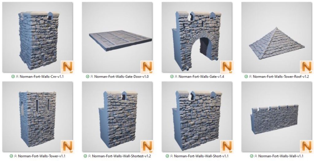 Norman Fort Walls - Printable Scenery