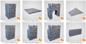 Norman Fort Walls - Printable Scenery