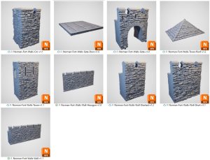 Norman Fort Walls - Printable Scenery