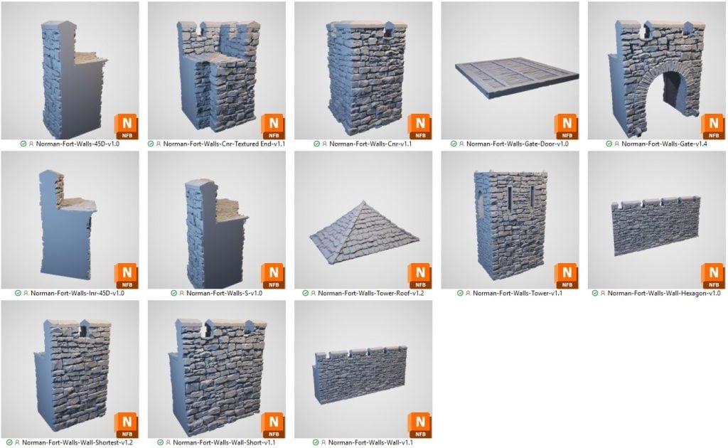 Norman Fort Walls - Printable Scenery