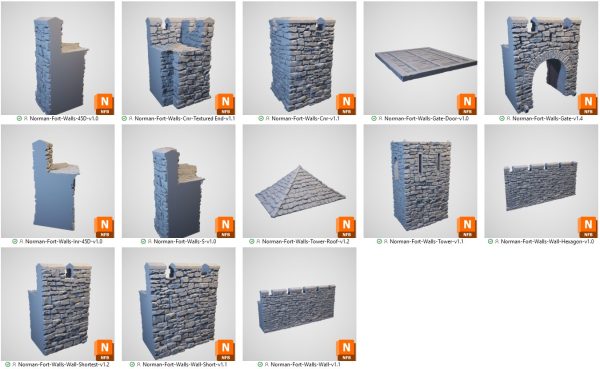 Norman Fort Walls - Printable Scenery