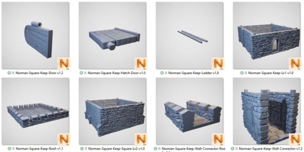 Norman Square Keep - Printable Scenery