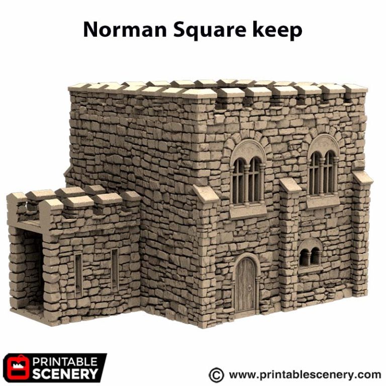 Norman Square Keep - Printable Scenery
