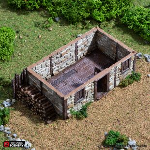 Norman Stone Barn - Printable Scenery