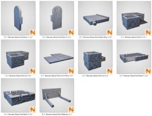 Norman Stone Fort - Printable Scenery