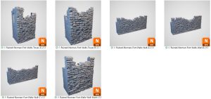 Ruined Norman Fort Walls - Printable Scenery