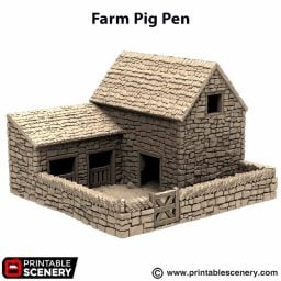 Farm Pig Pen - Printable Scenery