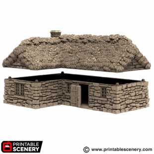 Highland Stone Barn - Printable Scenery