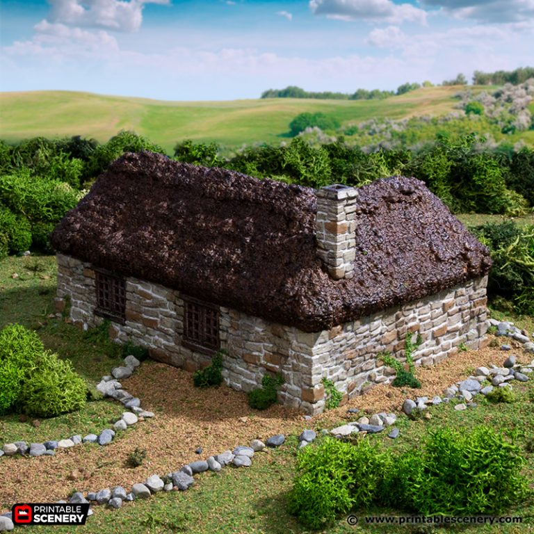 Highland Stone Barn - Printable Scenery