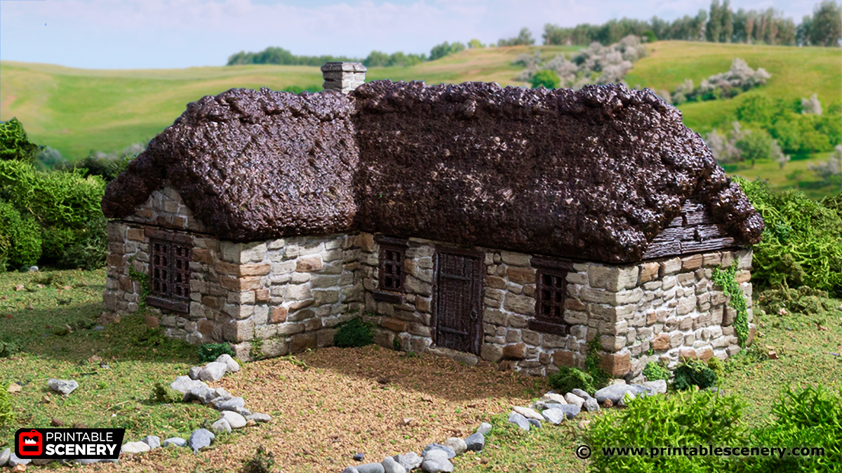 Highland Stone Barn - Printable Scenery