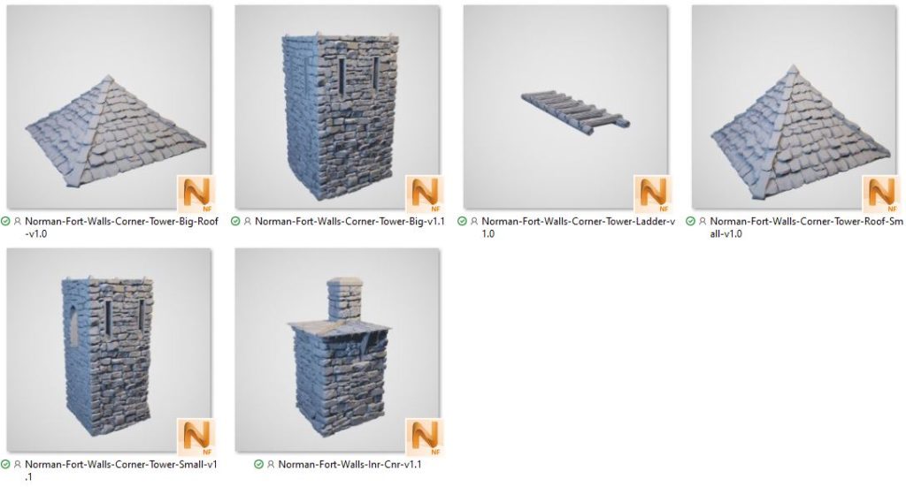 Norman Fort Walls Corner Tower - Printable Scenery