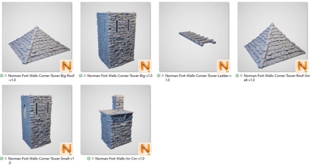 Norman Fort Walls Corner Tower - Printable Scenery
