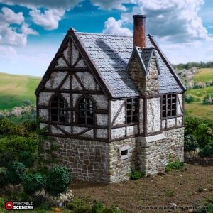 Wattle and Daub Stone Manor Printable Scenery