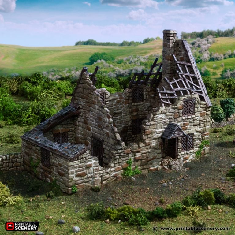 Wattle and Daub Barlyway Cottage - Printable Scenery