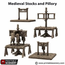 Medieval Stocks and Pillory - Printable Scenery