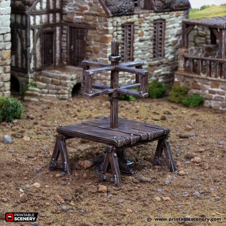 Medieval Stocks and Pillory - Printable Scenery