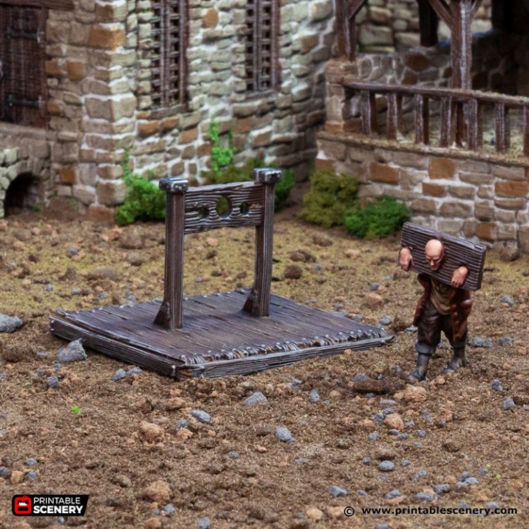 Medieval Stocks and Pillory - Printable Scenery