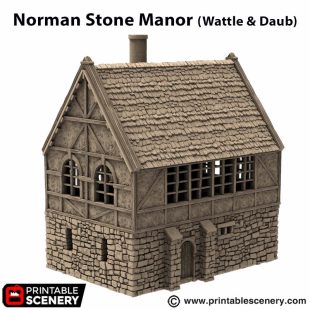 Wattle and Daub Stone Manor Printable Scenery