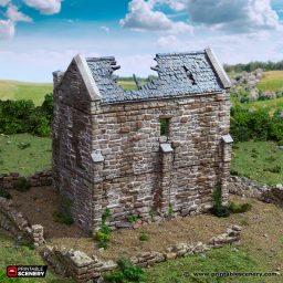 Ruined Norman Stone Keep - Printable Scenery