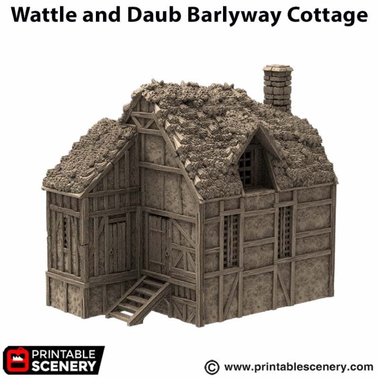 Wattle and Daub Barlyway Cottage - Printable Scenery