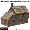 Wattle and Daub Hollyhock Cottage - Printable Scenery