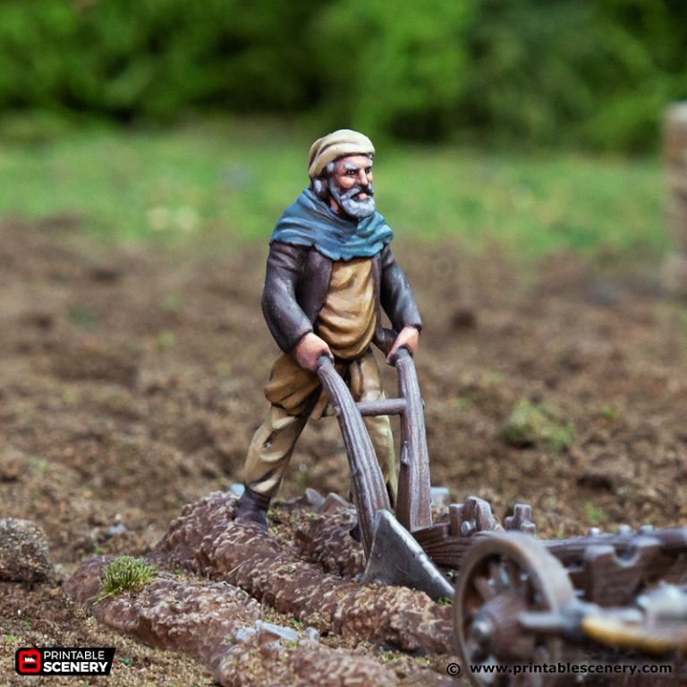 Ox and Plow - Printable Scenery