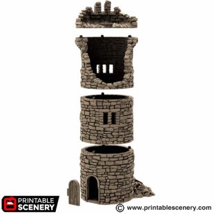 Ruined Kings Round Tower Printable Scenery
