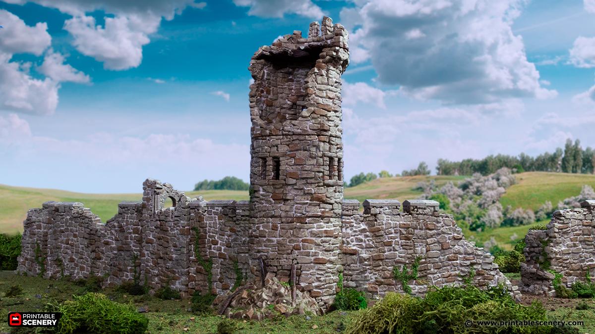 Ruined Kings Round Tower Printable Scenery