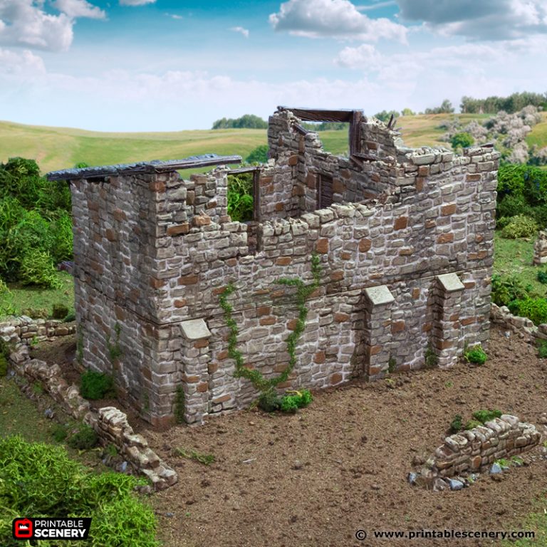 Ruined King Stables Printable Scenery