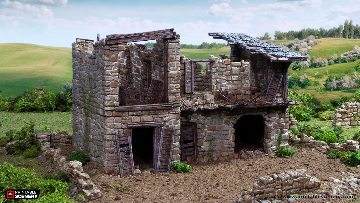 Ruined King Stables Printable Scenery
