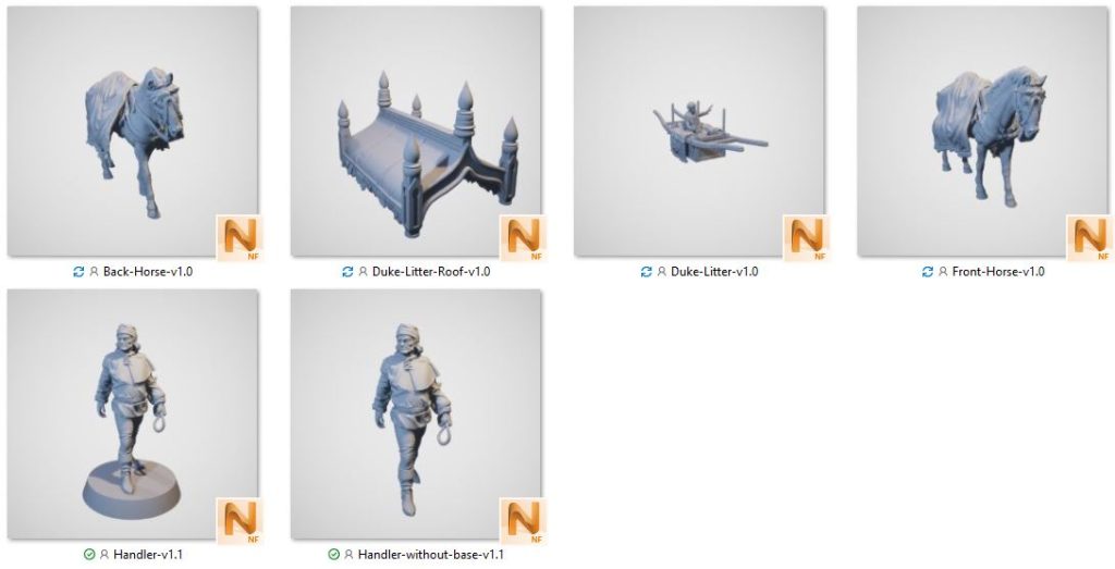 Two Horse Litter - Printable Scenery