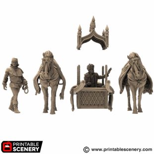 Two Horse Litter - Printable Scenery