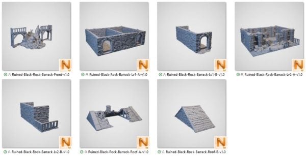 Ruined Black Rock Barracks Printable Scenery