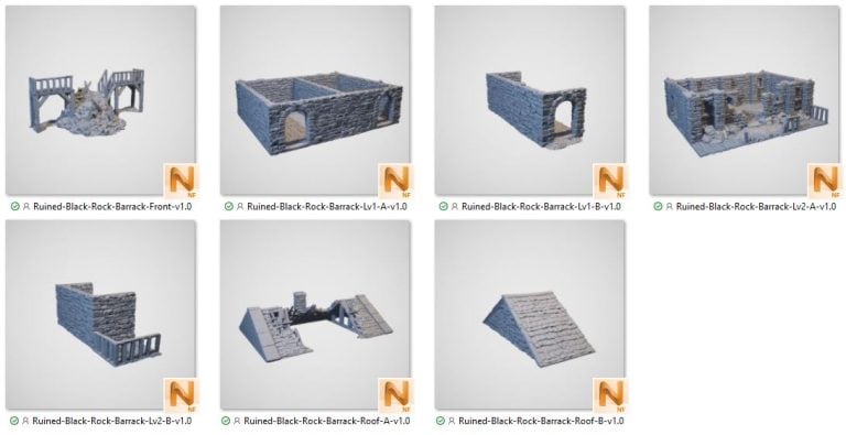 Ruined Black Rock Barracks Printable Scenery