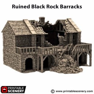 Ruined Black Rock Barracks Printable Scenery