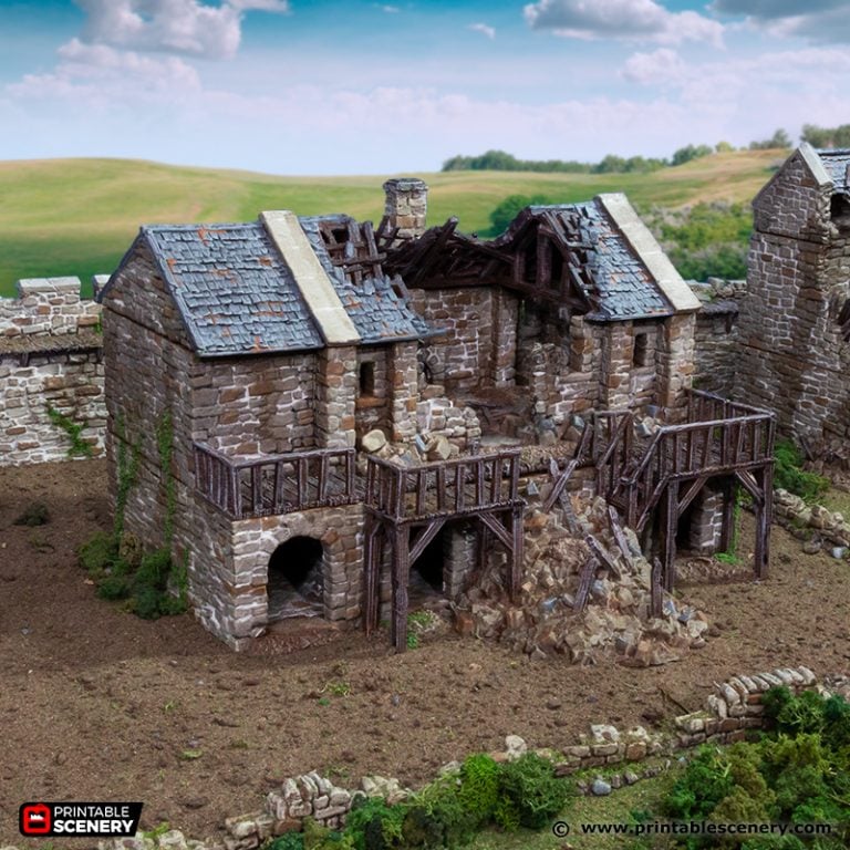Ruined Black Rock Barracks Printable Scenery