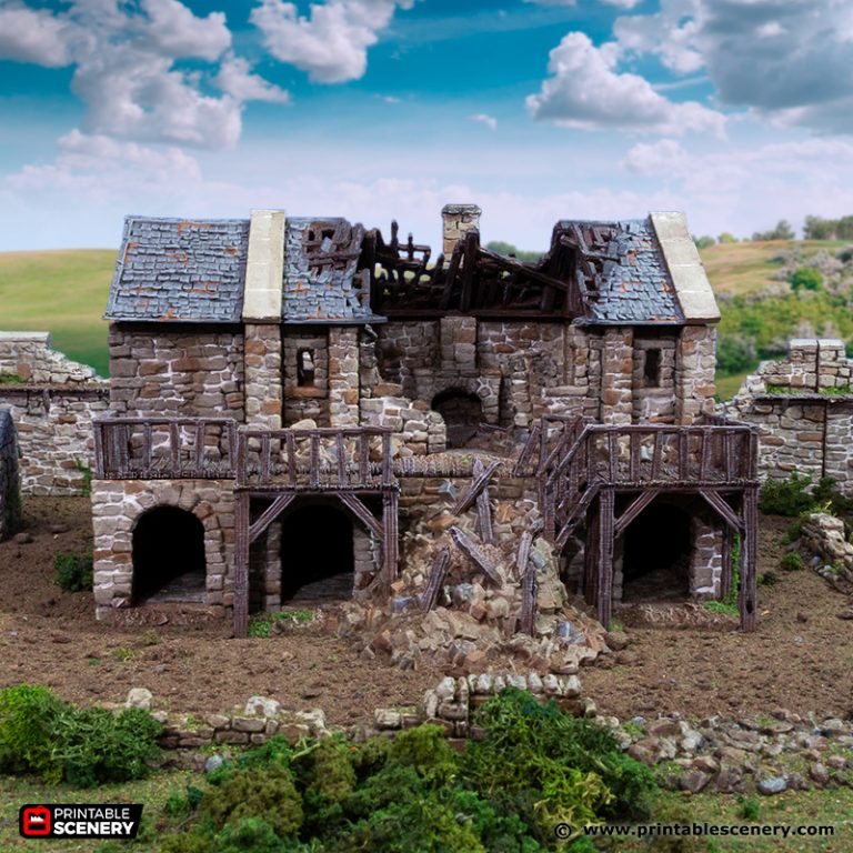 Ruined Black Rock Barracks Printable Scenery