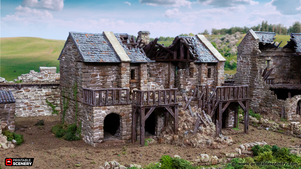 Ruined Black Rock Barracks Printable Scenery