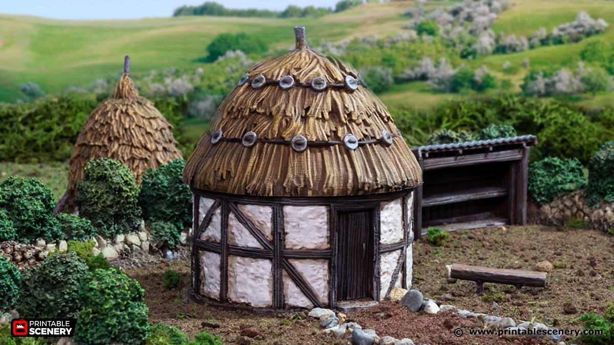 Small Round House - Printable Scenery
