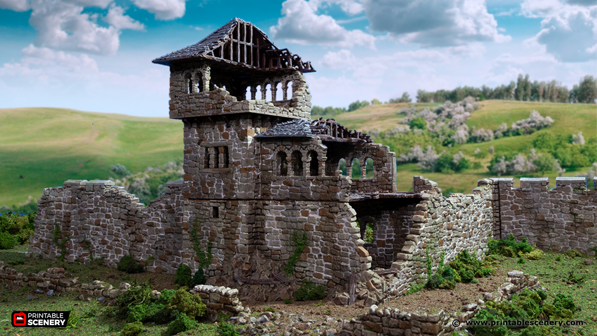 Ruined Kings Quarters Printable Scenery