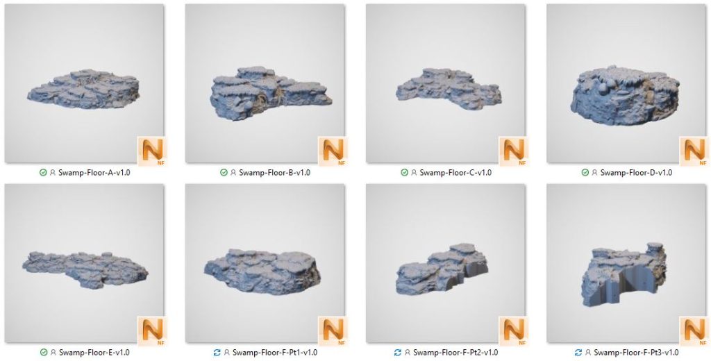 Swamp Grotto Floors - Printable Scenery