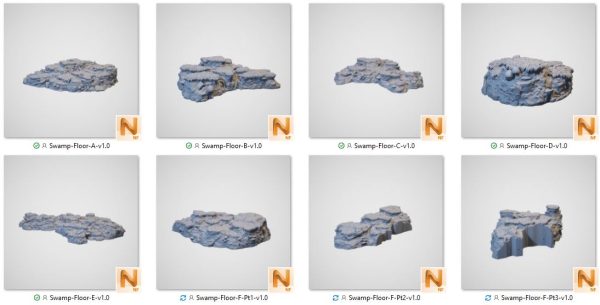 Swamp Grotto Floors - Printable Scenery