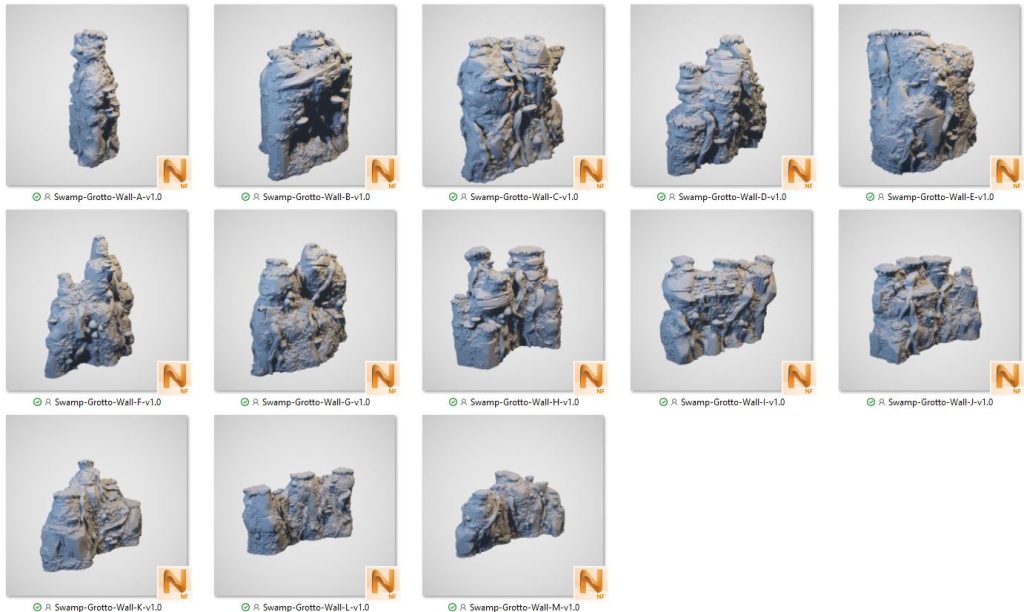 Swamp Grotto Walls - Printable Scenery