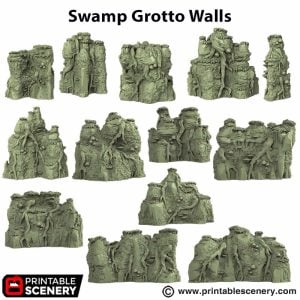Swamp Grotto Walls - Printable Scenery