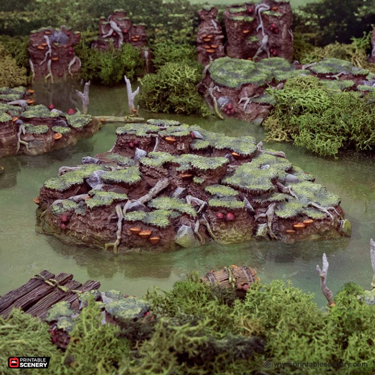 Swamp Grotto Floors - Printable Scenery